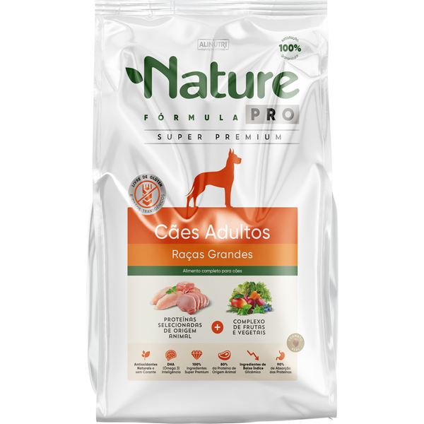 Ração Seca Alinutri Nature Fórmula Pro para Cães Adultos Raças Grandes ...